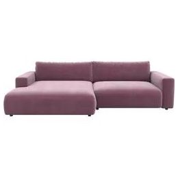 Ecksofa Musterring "LUCIA L-Form", rosa (rosewood samt), B:296cm H:81cm T:190cm, Flachgewebe VALMONT (60% Baumwolle/40% Leinen);Leder PURO, pigmentiertes Leder;Microfaser CRONA (100% Polyester);Flachgewebe FLORIS (100% Polyester);Leder BAX, pigmentiertes Leder, Sofas, Ecksofa