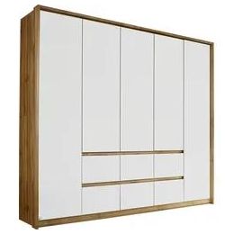 Dreht&uuml;renschrank Rauch "Mainz mit Passepartout", wei&szlig; (eiche artisan, alpinwei&szlig;), B:230cm H:212cm T:58cm, Holzwerkstoff, Schr&auml;nke, Dreht&uuml;renschrank, optional mit Beleuchtung, Au&szlig;ent&uuml;ren mit Push-to-Open Funktion