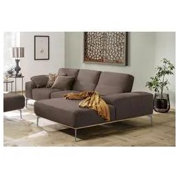 Ecksofa W.Schillig "run, Designsofa mit tollem Sitzkomfort, bequem, L-Form", braun (chocolate w82), B:279cm H:88cm T:178cm, Longlife Xtra-Leder Z73: Naturwalkleder der Luxusklasse aus den erlesensten Rohh&auml;uten. Hautst&auml;rke 1, 1 &ndash; 1, 3 mm;ROHLEDER Jacquard-Flachgewebe Q2 W60 (63% Polyester, 37% Polyacryl);ROHLEDER Chenille-Flachgewebe Q2 W77 (68% Polyacryl, 32% Polyester);Stoff S37 (100% Polyester),