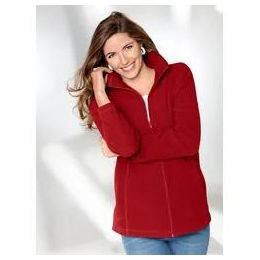 Fleecejacke Classic Basics, Damen, Gr. 42, rot (weinrot), 100% Polyester, unifarben, figurumspielend, Jacken Fleecejacke
