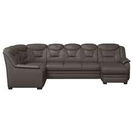 Wohnlandschaft COTTA "Marcus U-Form", braun (mud), B:330cm H:99cm T:211cm, 64% Polyurethan, 25% Polyester, 11% Baumwolle, Sofas, Wohnlandschaft, wahlweise mit Bettfunktion & Stauraum