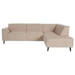Ecksofa DOMO collection "Amora, bequem und zeitlos, L-Form", beige, B:263cm H:81cm T:191cm, Sofas, Ecksofa, mit Federkern, Fu&szlig;h&ouml;he passend f&uuml;r g&auml;ngige Saugroboter