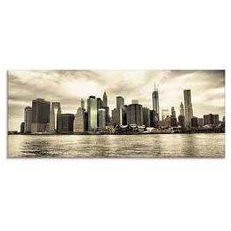 Glasbild Artland "Lower Manhattan Skyline", beige (farbe bild(er): natur), B:125cm H:50cm, Bilder, in verschiedenen Gr&ouml;&szlig;en