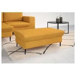 Sitzhocker DOMO collection "Modica", gelb (curcuma), B:99cm H:42cm T:65cm, Hocker, Sitzhocker, Auch in Cord, Fu&szlig;h&ouml;he passend f&uuml;r g&auml;ngige Saugroboter