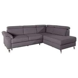 Sit & More Ecksofa SIT & MORE "Arngast L-Form", grau (dunkelgrau), B:245cm H:84cm T:194cm, Sofas, Ecksofa, inklusive Kopfteilverstellung und Federkern