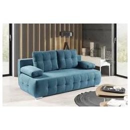 Schlafsofa WERK2 "Indigo Bettsofa mit Bettkasten, Breite 205cm, hochwertige Verarbeitung", blau (t&uuml;rkis), B:205cm H:90cm T:95cm, 100% Polyester, Sofas, Schlafsofa, 2-Sitzer Sofa und Schlafcouch mit Federkern & Bettkasten