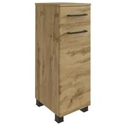 Unterschrank Welltime "Chicago", braun (wotaneiche), B:30cm H:79cm T:35cm, MDF, Schr&auml;nke, Unterschrank, Badm&ouml;bel, Schrank, Breite 30 cm, mit Softclose