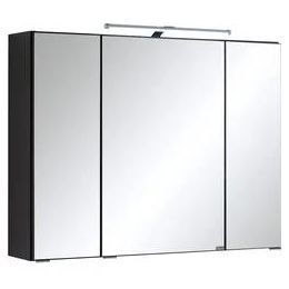 Spiegelschrank Welltime "Cardiff", grau (graphit), B:80cm H:64cm T:20cm, Holzwerkstoff, Schr&auml;nke, Spiegelschrank