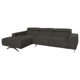Ecksofa DOMO collection "Trento L-Form, mit Kufenfu&szlig; oder Einzelfu&szlig;", braun (espresso), B:287cm H:79cm T:175cm, 92% Polyester, 8% Nylon, Sofas, Ecksofa, wahlweise mit Kopfteilverstellung, Recamiere links/rechts bestellbar