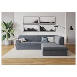 Ecksofa DOMO collection "Topper zeitlos elegant, kompakte Stellma&szlig;eL-Form", grau (dunkelgrau), B:237cm H:78cm T:200cm, Sofas, Ecksofa, mit Ottomane, wahlweise mit Schlaffunktion