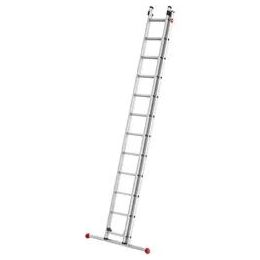 Anlegeleiter Hailo "S80 ProfiStep duo", grau (aluminiumfarben), B:41cm H:344cm L:14cm, Aluminium, Leitern, Aluminium-Schiebeleiter 2-teilig 2x12 Sprossen