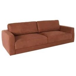 2,5-Sitzer OTTO HOME "Hobro", braun (cognac), B:236cm H:80cm T:102cm, Luxus-Microfaser Lederoptik (100% Polyester);Struktur grob (100% Polyester);Samtoptik (100% Polyester), Sofas, in 3 Bezugsqualit&auml;ten in vielen Farben, Design by Morten Georgsen