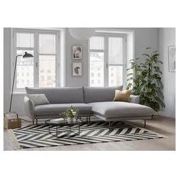 Ecksofa OTTO HOME "Stine L-Form", grau (hellgrau), B:249cm H:86cm T:159cm, Struktur (100% Polyester);Struktur weich (85% Polyester/15% Nylon);Samtoptik (100% Polyester), Sofas, Ecksofa, Besonderes Design durch Kissenoptik und Keder, by Morten Georgsen