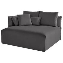 Ottomane OTTO HOME "N&ouml;re", grau (anthrazit), B:138cm H:86cm T:128cm, 60% Baumwolle/40% Leinen, Sofas, Ottomane, kurzes Lounge-Modul - zum Zusammenstellen, Breite 138 cm, Tiefe 128 cm