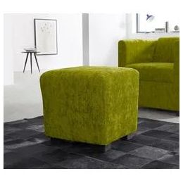 Hocker Home Affaire "Bob", gr&uuml;n (apfel), B:46cm H:43cm T:46cm, Luxus-Microfaser (92% Polyester, 8% Nylon);Struktur fein ( 100% Polyester);Struktur in Chenille-Optik (30% Polyester, 70% Polyacryl);Chenillestruktur (40% Polyester, 60% Polyacryl), Hocker, Polsterhocker
