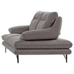 2,5-Sitzer Calia italia "Cezanne, elegant und bequem, aufwendige Detailverarbeitung", grau (34 tortora), B:195cm H:90cm T:96cm, Sofas, im Strukturbezug, wahlweise mit Sitztiefenverstellung