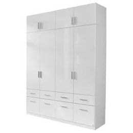 Dreht&uuml;renschrank Rauch "Kleiderschrank Schrank Garderobe Schlafzimmerschrank CELLE", wei&szlig; (alpinwei&szlig;, hochglanz wei&szlig;, griffe alu), B:181cm H:210cm T:54cm, Holzwerkstoff, Schr&auml;nke, Dreht&uuml;renschrank, in 4 Breiten und 2 H&ouml;hen, optional mit Schubk&auml;sten MADE IN GERMANY
