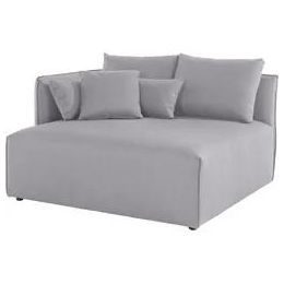 Ottomane OTTO HOME "N&ouml;re", grau (hellgrau), B:138cm H:86cm T:128cm, 100% Polyester, Sofas, Ottomane, kurzes Lounge-Modul - zum Zusammenstellen, Breite 138 cm, Tiefe 128 cm