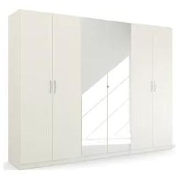 Dreht&uuml;renschrank Rauch "Kleiderschrank Schrank Garderobe Ankleide PURE BY QUADRA SPIN", wei&szlig; (alpinwei&szlig;), B:271cm H:210cm T:54cm, Holzwerkstoff, Schr&auml;nke, Dreht&uuml;renschrank, in puristischem Design mit Griffen in Alufarben MADE IN GERMANY