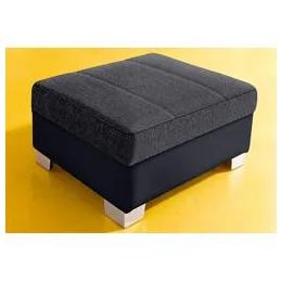 Hocker DOMO collection "Turah mit moderner Steppung", schwarz (schwarz, schlamm), B:85cm H:40cm T:61cm, Microfaser PRIMABELLE (100% Polyester);Struktur ( 85% Polyester, 15% Acryl);NaturLEDER (Echtes Rindsleder in Sitz und R&uuml;cken. Korpus in passendem Kunstleder SOFTLUX bezogen.);Kunstleder SOFTLUX/Struktur ( 100% Polyester), Hocker, Polsterhocker, passend zur Serie, B/T/H: 85/61/40 cm, auch in Lede