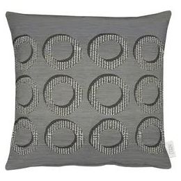 Dekokissen Apelt "1710" Gr. 2, grau (anthrazit, kreise), B:45cm L:45cm, Polyester, Dekokissen_Sitzkissen_Kissenh&uuml;llen, Kissenh&uuml;lle mit F&uuml;llung, 1 St&uuml;ck