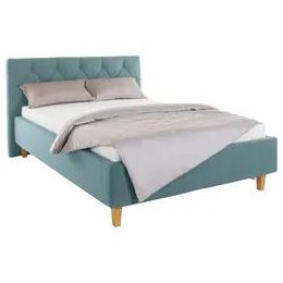 Polsterbett Home Affaire "Sunley 100", gr&uuml;n (mint), B:163cm L:210cm, Struktur (100% Polyester);Strukturstoff (100% Polyester), Betten, Polsterbett, Kreuzsteppung, Kopfteilh&ouml;he 102 cm, ohne oder mit Matratze/Lattenrost