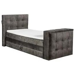 Boxspringbett "Richmond", braun (espresso), B:134cm L:243cm, SET ONE BY Musterring, Komplettbetten, Boxspringbett, versenkbarer TV- Halterung mit Fernbedienung