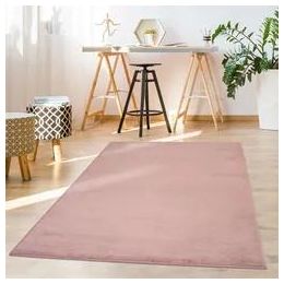 Hochflor-Teppich Carpet City "TOPIA 400", pink, B:200cm H:21mm L:290cm, Polyester, Teppiche, Kunstfell-Teppich mit Kaninchenfell-Optik, Haptik, Schlafzimmer