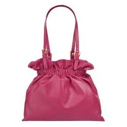 Shopper Samantha Look, Damen, Gr. B/H/T: 25cm x 25cm x 10cm onesize, pink, Leder, unifarben, Taschen Shopper, echt Leder, Made in Italy