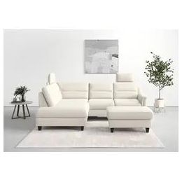 Sit & More Ecksofa SIT & MORE "Far&ouml; L-Form", beige (creme), B:251cm H:90cm T:187cm, Sofas, Ecksofa, inklusive Federkern, wahlweise mit Bettfunktion und Bettkasten