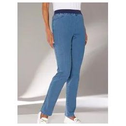 Stretch-Jeans Classic Basics, Damen, Gr. 46, Normalgr&ouml;&szlig;en, blau (blau, bleached), 84% Baumwolle, 15% Polyester, 1% Elasthan, unifarben, lang, Jeans