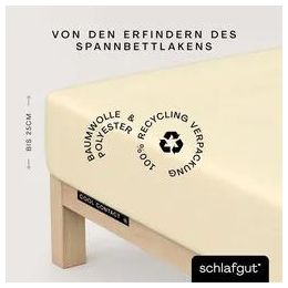 Spannbettlaken Schlafgut "Cool Contact", gelb (gelb light), L:200cm, Microfaser, Obermaterial: 100% Polyester, Bettlaken, Spannbettlaken, 100% gek&auml;mmte Mikrofaser
