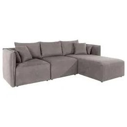 Ecksofa OTTO HOME "N&ouml;re L-Form", grau (hellgrau), B:262cm H:74cm T:172cm, Samtoptik (100% Polyester);Struktur (100% Polypropylene);Webstoff (100% Polyester);Struktur fein (100% Polyester);Luxus-Microfaser Lederoptik (100% Polyester);Baumwoll-/Leinenmix (60% Baumwolle/40% Leinen), Sofas, Ecksofa, 3 Teile, in vielen Bezugsqualit&auml;ten und Farben. Modulteile s. "N&ouml;re"