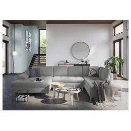 Sit & More Wohnlandschaft SIT & MORE "Latigo U-Form", silber, B:346cm T:201cm, Sofas, Wohnlandschaft, mit Mega-Recamiere, wahlweise mit Bettfunktion und Bettkasten
