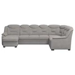 Wohnlandschaft COTTA "Marcus U-Form", silber, B:330cm H:99cm T:211cm, 100% Polyester, Sofas, Wohnlandschaft, wahlweise mit Bettfunktion & Stauraum