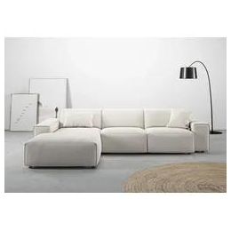 Ecksofa Home Affaire "Glimminge auch in Breitcord, Feincord, Boucl&eacute; + Easy care-Bezug", wei&szlig; (snow), B:294cm H:71cm T:191cm, 12% Polyaxryl, 88% Polyester, Sofas, Ecksofa, L-Form, Breite 294, Zierkissen