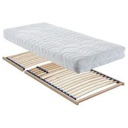 Polsterbett, grau, B:125cm L:212cm, Bezug Bett: Mikrofaser (100% Polyester);Bonnell-Federkernmatratze: Mischgewebe (51% Polyprophlen, 39% Polyester, 10% Baumwolle);Kaltschaummatratze: Frottee (100% Polyester), Bezug abnehm- und waschbar bis 60C, Westfalia Schlafkomfort, Betten, Polsterbett, mit Bettkasten