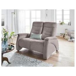 2-Sitzer exxpo - SOFA FASHION "Ascoli, Kinosofa mit hohem Sitzkomfort, bequeme Armlehnen", grau (taupe), B:140cm H:106cm T:99cm, NaturLEDER (echtes Rindsleder) in Sitz und R&uuml;cken. Korpus in passendem Kunstleder SOFTLUX bezogen;Velours in Lederoptik (100% Polyester);Webvelours ( 92% Polyester, 8% Nylon), Sofas, hoher R&uuml;cken, inkl. Relaxfunktion