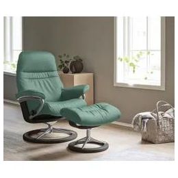 Relaxsessel stressless "Sunrise", gr&uuml;n (aqua gr&uuml;n paloma), B:92cm H:105cm T:80cm, Leder BATICK: BATICK ist ein leicht korrigiertes, durchgef&auml;rbtes und genarbtes M&ouml;belleder, bei dem die meisten Unebenheiten und Spuren in der Regel entfernt wurden.;Leder PALOMA: PALOMA ist ein durchgef&auml;rbtes Semianilin-M&ouml;belleder mit nat&uuml;rlicher Narbung.;ROHLEDER Stoff Q2 FARON: Ein fester zuverl&auml;ssiger Boucl&eacute; mit e