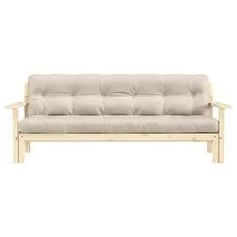 Schlafsofa KARUP DESIGN "Unwind", beige, B:190cm H:14cm T:92cm, Sofas, Schlafsofa, Mit Holzstruktur, inkl. Futonmatratze, Liegefl&auml;che 130x190 cm