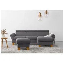 Ecksofa Home Affaire "Lindgren L-Form", braun (espresso), B:258cm H:84cm T:169cm, 100% Polyester, Sofas, Ecksofa, wahlweise mit Bett mit klappbaren Rollen, Kasten und Kopfverstellung