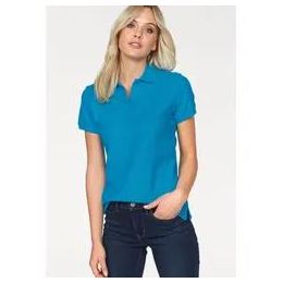 Poloshirt Fruit of the Loom "Lady-Fit Premium Polo", Damen, Gr. XS (34), blau (t&uuml;rkis), Piqu&eacute;, Obermaterial: 100% Baumwolle, unifarben, Basic, sehr figurbetont h&uuml;ftbedeckend, Rundhals, Rippstrickb&uuml;ndchen, Shirts, Sommershirt, unifarben, aus reiner Baumwolle