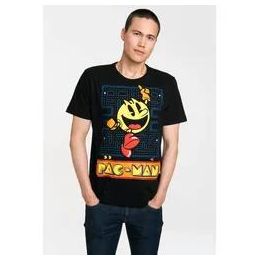 T-Shirt logoshirt "Pac-Man - Jumping", Damen, Gr. L, schwarz, 100% Baumwolle, bedruckt, normal, Rundhals, Shirts T-Shirt, mit Pac Man-Print