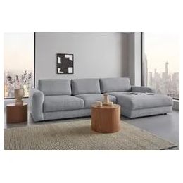 Ecksofa Home Affaire "Bloomfield, elegant, viel Platz, Mega Couch, Breite 303cm, L-Form", grau (antarctica), B:303cm H:84cm T:176cm, 100% Polyester, Sofas, Ecksofa, extra tiefe Sitzfl&auml;che, wahlweise mit Sitztiefenverstellung