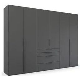 Dreht&uuml;renschrank Rauch "Kleiderschrank Schrank Garderobe W&auml;scheschrank PURISMA", grau (graphit), B:301cm H:223cm T:60cm, Holzwerkstoff, Schr&auml;nke, Dreht&uuml;renschrank, mit Schubladen und umfangreichem Zubeh&ouml;r MADE IN GERMANY