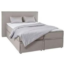 Boxspringbett "Yuma", grau (taupe), B:193cm L:213cm, 100% Polyester, LeGer Home by Lena Gercke, Komplettbetten, Boxspringbett, incl. Topper, in 4 Breiten, 3 Matratzenarten und je 2 H&auml;rtegraden