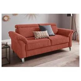Sit & More 2,5-Sitzer SIT & MORE "Arngast", orange (terra), B:186cm H:84cm T:93cm, Sofas, inklusive Federkern und Kopfteilverstellung