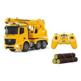 RC-Truck Jamara "Schwerlastkran Mercedes Arocs", gelb, Fernlenkfahrzeuge, KinderB:40cm H:22cm T:15cm, Kunststoff, mit Signallichtern, B:40cm H:22cm T:15cm