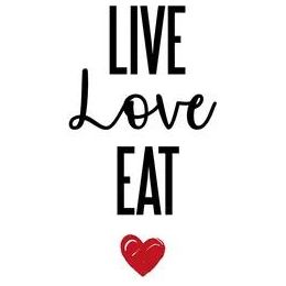 Wanddekoobjekt queence "LIVE LOVE EAT", rot, B:30cm H:45cm T:0,1cm, Stahl, Wanddekoobjekte, Stahlschild, Blechschild, Spruch, Witzig, Wanddeko, retro, 20x30cm
