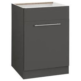 Wiho-K&uuml;chen Sp&uuml;lenschrank WIHO K&Uuml;CHEN "Unna", grau (front und korpus: anthrazit), B:60cm H:82cm T:57cm, Schr&auml;nke, Sp&uuml;lenschrank, 60 cm breit, ohne Arbeitsplatte